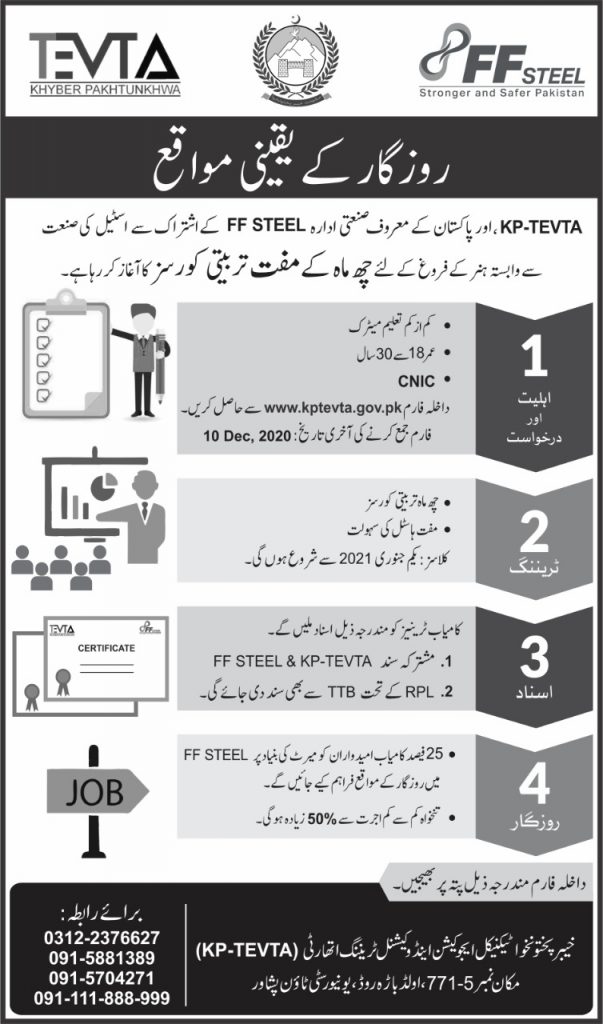 FF Steel & KP-TEVTA Work Place Based Training Program – KPTEVTA